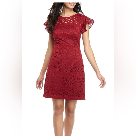 Trina Turk | Dresses | New Trina Turk Mai Tai Lace Ruffle Sleeve Sheath ...